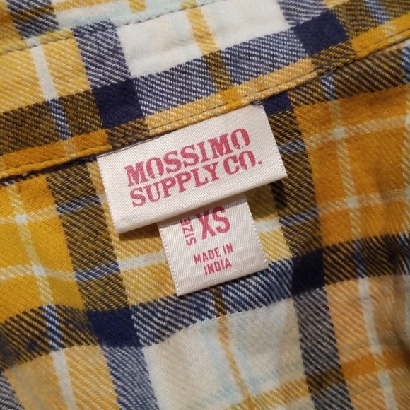Tops | Yellow And Blue Plaid Flannel Shirt | Poshmark
